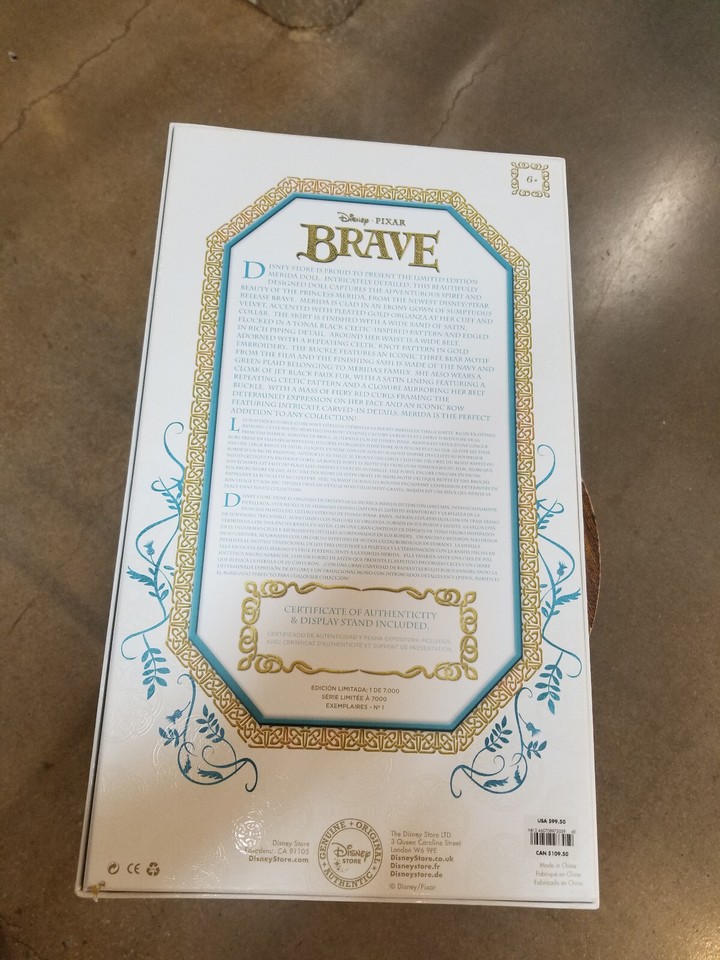 Merida Disney Store Limited Edition BRAVE Doll Pixar Red 17" Fashion ...