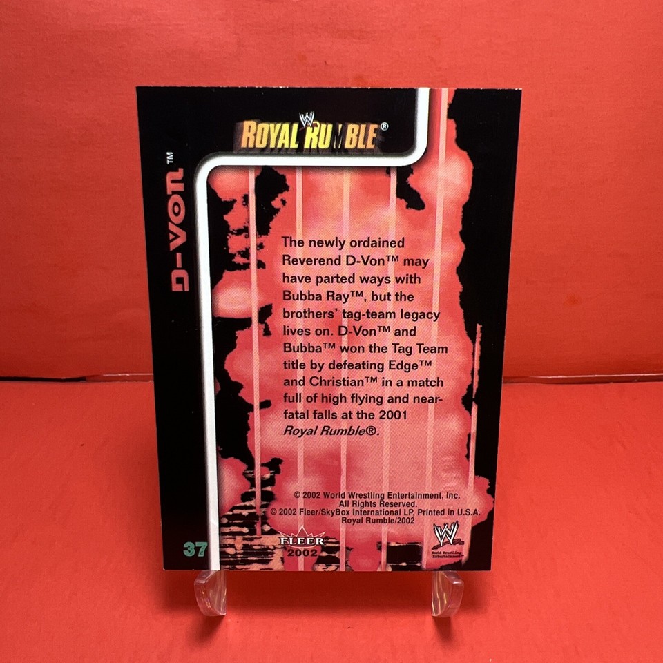 2002 Fleer WWE Royal Rumble Reverend D-Von D-Von Dudley #37 VG🦄 | eBay