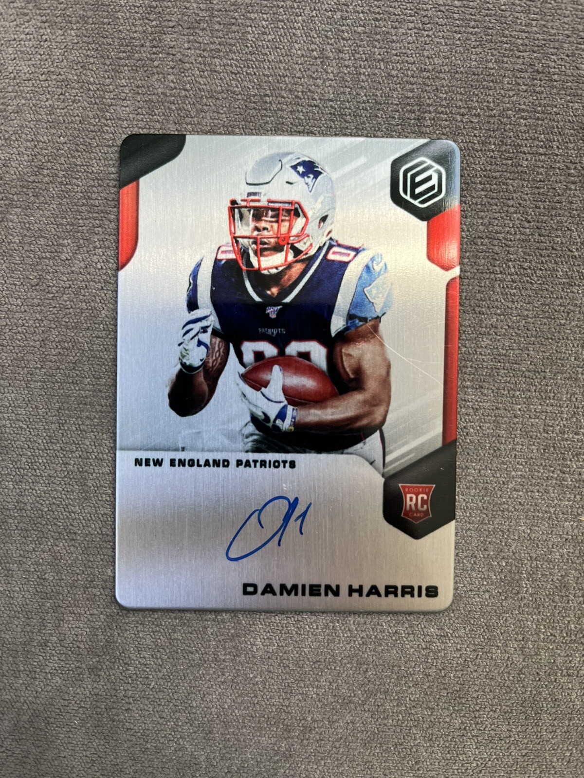 2019 Elements Damien Harris Rookie Auto RPS Signatures Red /99 Metal Card | eBay