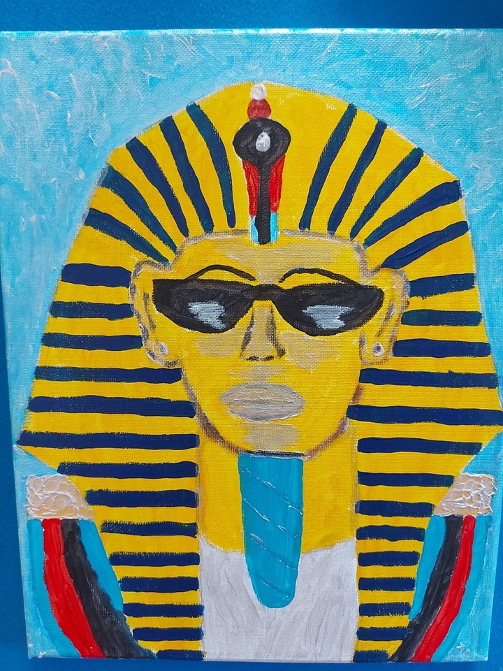 original Pop Art Painting Iconic King Tut on 11x14 stretched canvas | eBay