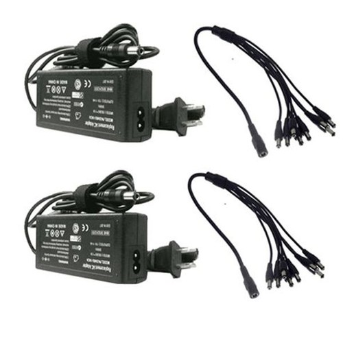 Lot 2 8CH Power Supply CCTV Cameras 8 Port 12V 6A DC+Pigtail | eBay