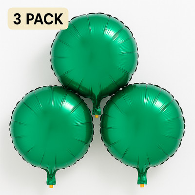 Green Round Foil Balloons 3 Pack Party Decor Balloons | eBay