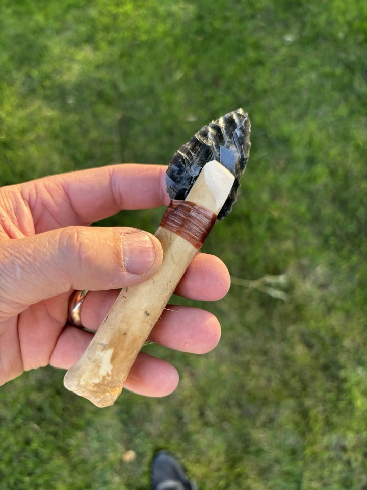 Utah Black Obsidian Dragon Glass Flint Knapped Knife Native American ...