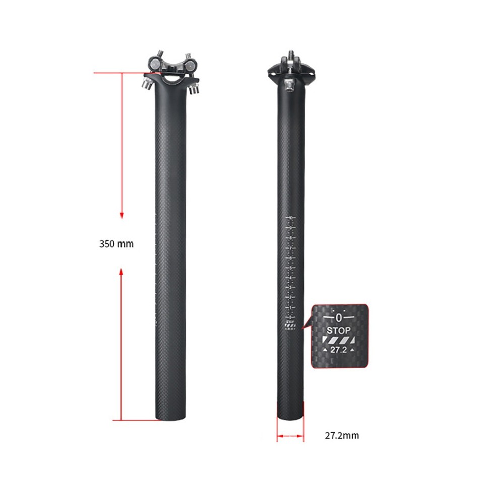 3K Carbon Fiber Bicycle Seatpost Racing Road Bike Seat Post Tube 27.2 x ...