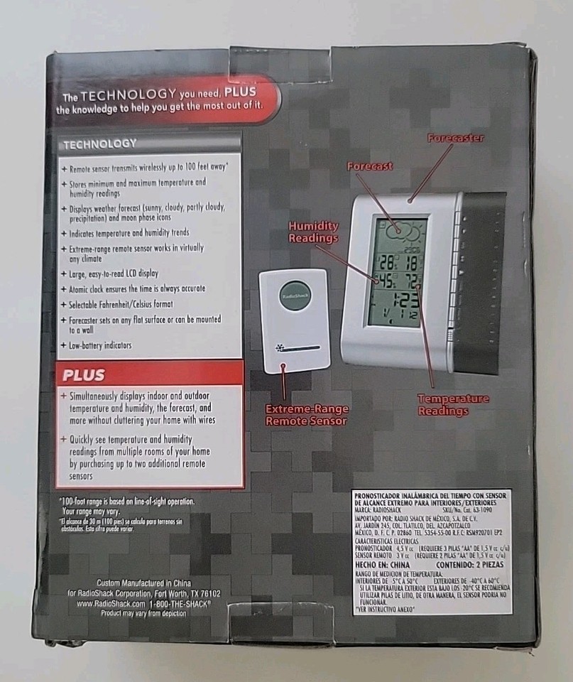 Radio Shack (63-1090) Wireless Weather Thermometer W/ Outdoor Remote ...