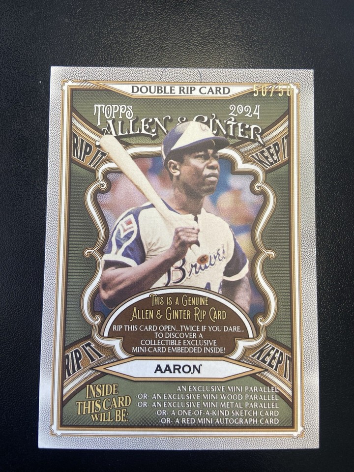 2024 Topps Allen & Ginter HANK AARON / RONALD ACUNA JR. Double RIP Card ...
