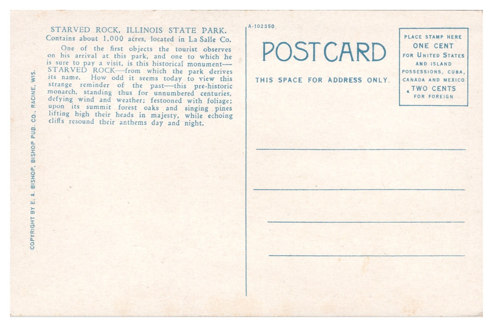 Vintage Starved Rock State Park Illinois Postcard View from Lake | eBay