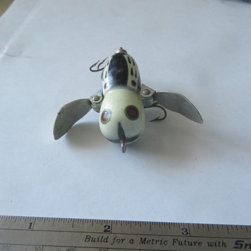 FISHING LURE HEDDON 1¾" TINY CRAZY CRAWLER GHOST BLACK & WHITE | eBay