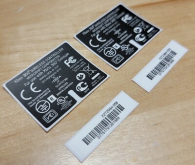 2 (TWO) Sets Microsoft Xbox 360 Wireless Controllers Replacement Label ...