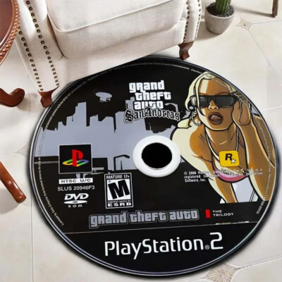 Game CD Carpet Game Room Decor Disc Round Sofa Mat video game CD Rug | eBay