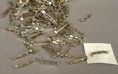 48 pieces - 1” Bar Pin Backs ,Brooch Pin Backs –Safety Catch –Glue or ...