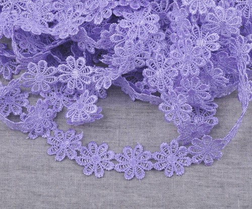 1Yards 25mm Lace Flower Ribbon Sewing Trim lot Appliques Sew Supplies ...
