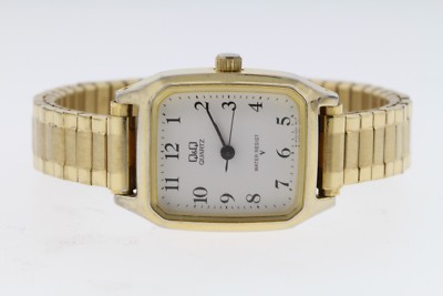 Q&Q Quartz Women's Stretch Bracelet Gold Plated Watch | eBay