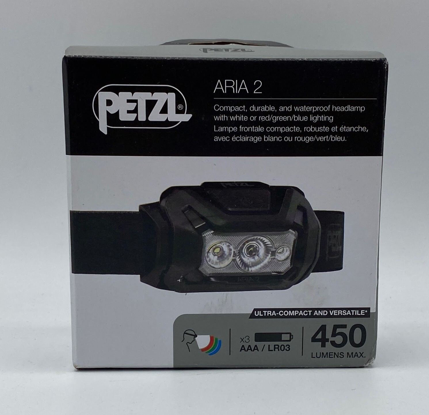 Petzl Aria 2 RGB 450 Lumens Lightweight LED Headtorch - Black ...