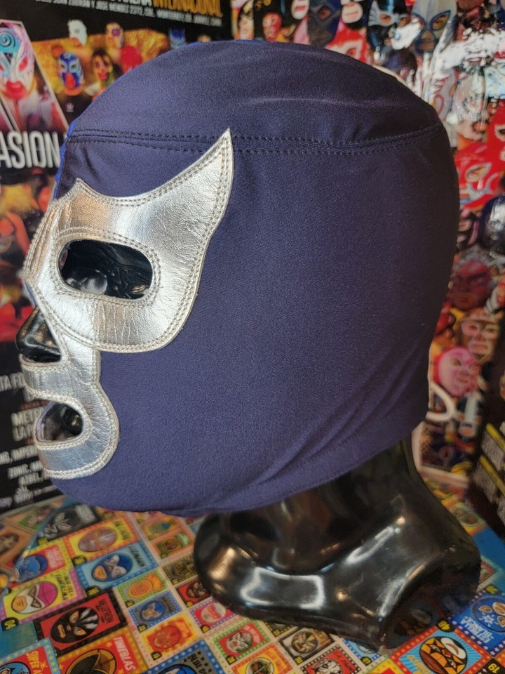 blue Demon Lucha Libre Pro Grade Mask with Leather | eBay