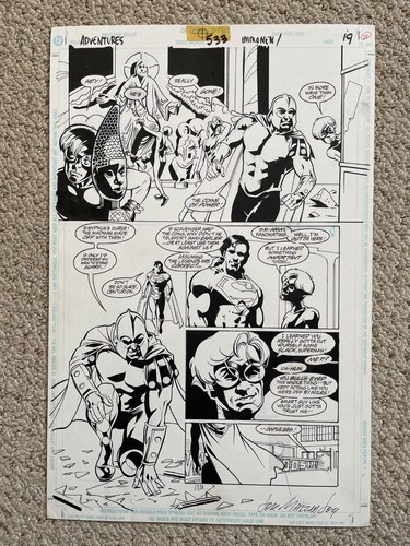 ORIGINAL COMIC BOOK ART ADVENTURES OF SUPERMAN #533, Page 19 STUART ...