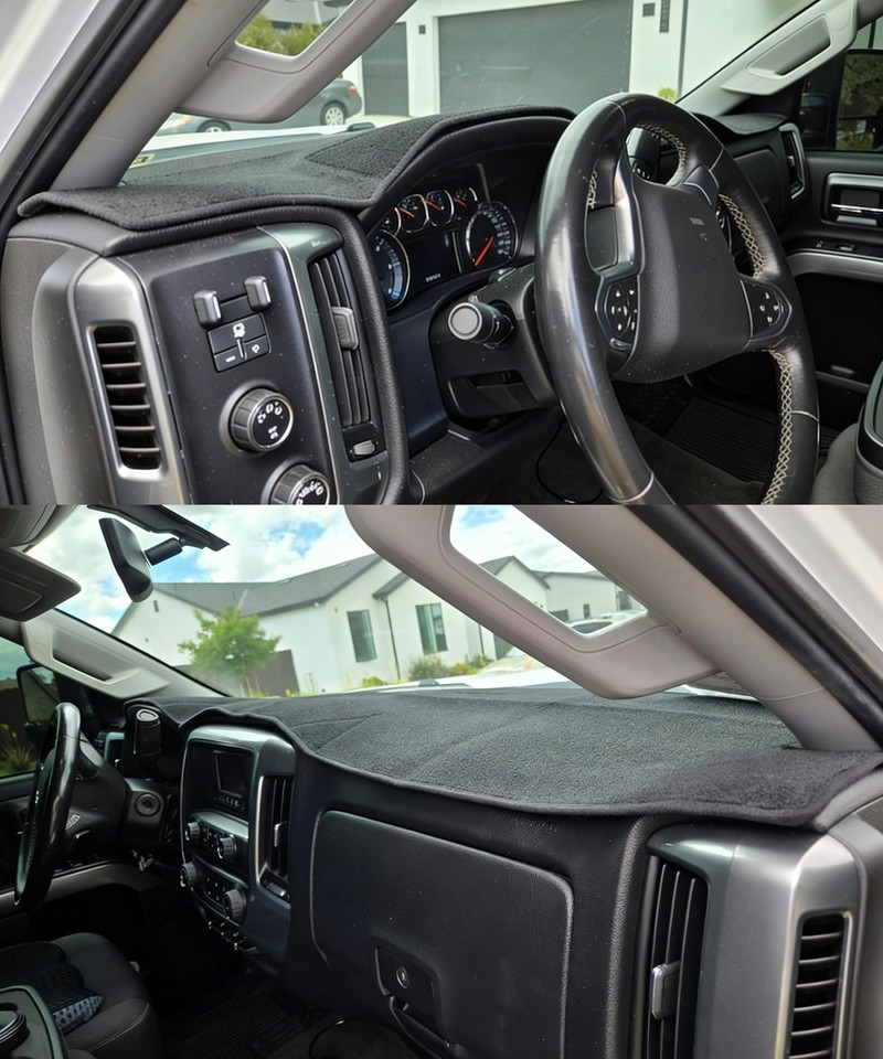 Black Dashboard Pad Dash Cover Mat Fit Chevy Silverado GMC Sierra 1500 ...
