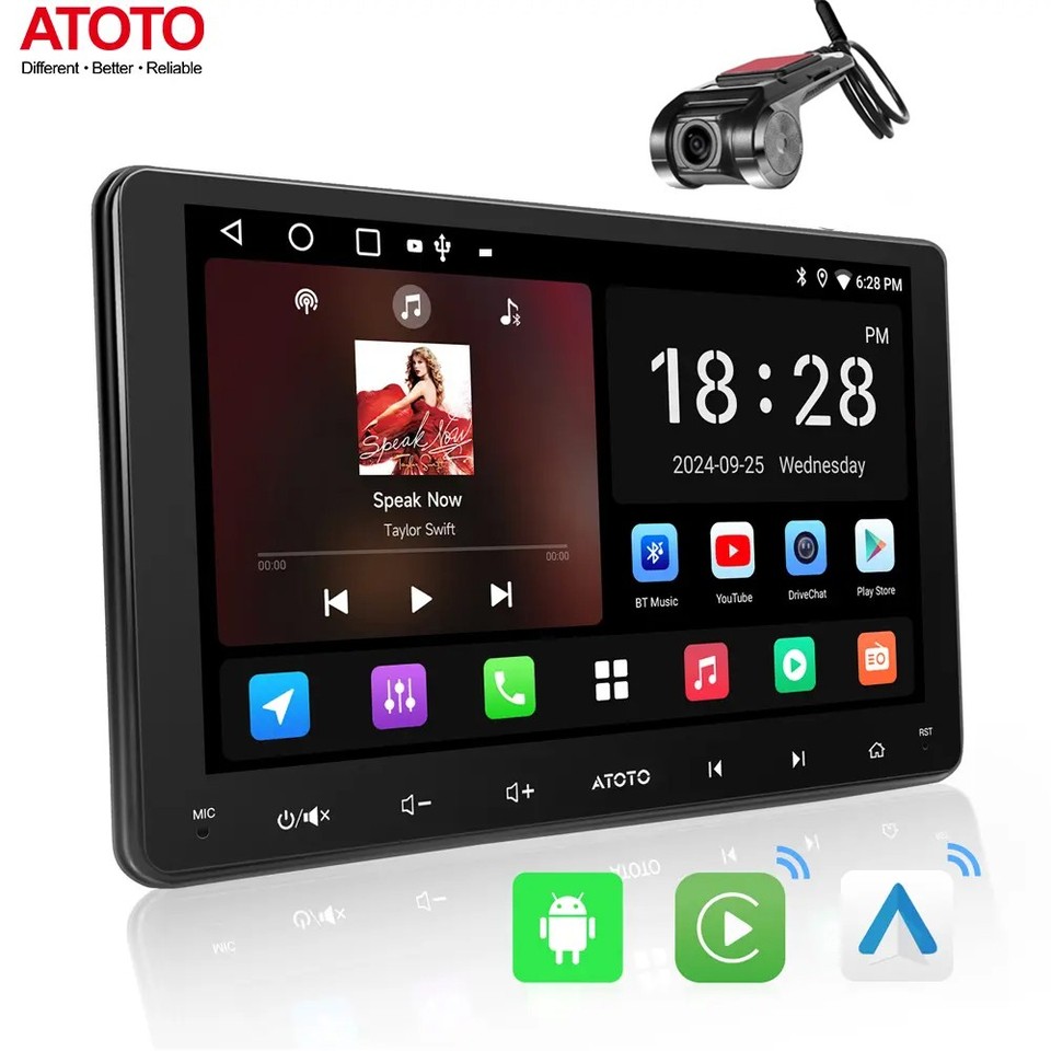 ATOTO 9" Android Agent AI Car Stereo In-Dash Unit GPS Radio Dual Cam ...