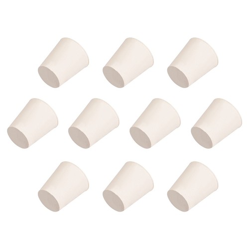 10 x White Tapered Shaped Solid Rubber Stopper for Lab Tube Stopper ...