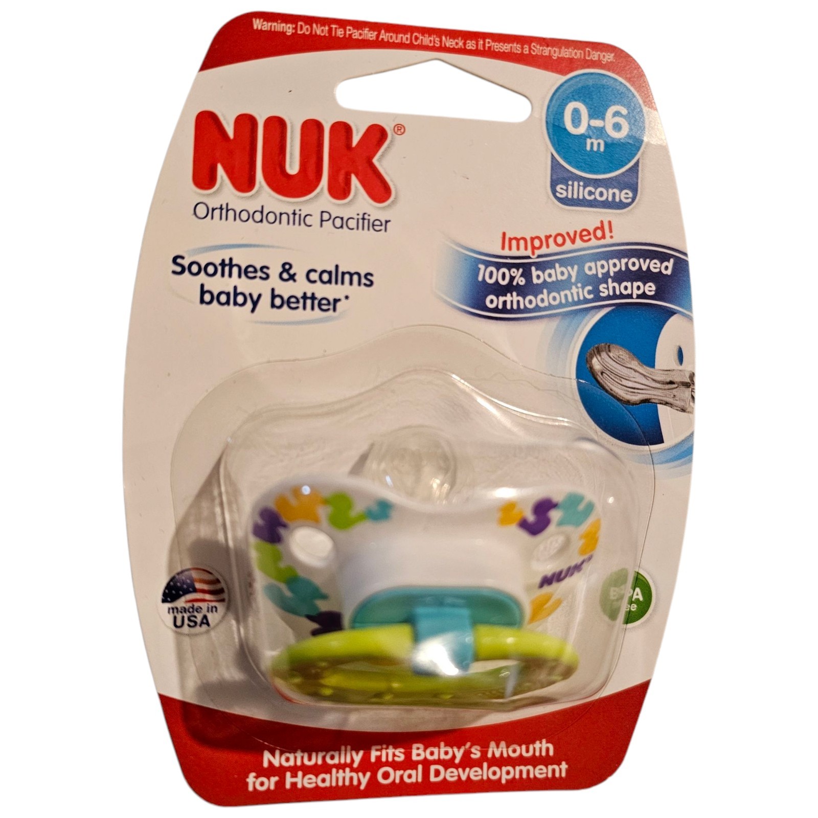 Nuk Orthodontic Pacifier 0-6m Ducks Multi Color Baby Approved Asymmetrical