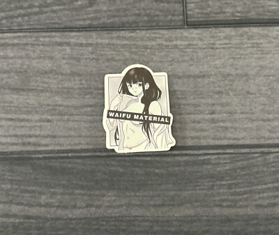 Waifu | Waifu Material Anime Girl Sticker Decal | Great For Bottles ...