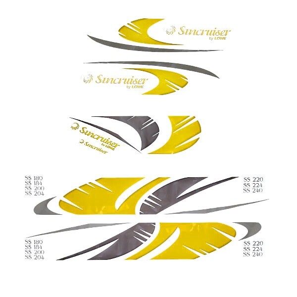 Lowe Boat Graphic Decal 1896728 | Suncruiser Black Yellow (Set Of 5) | eBay