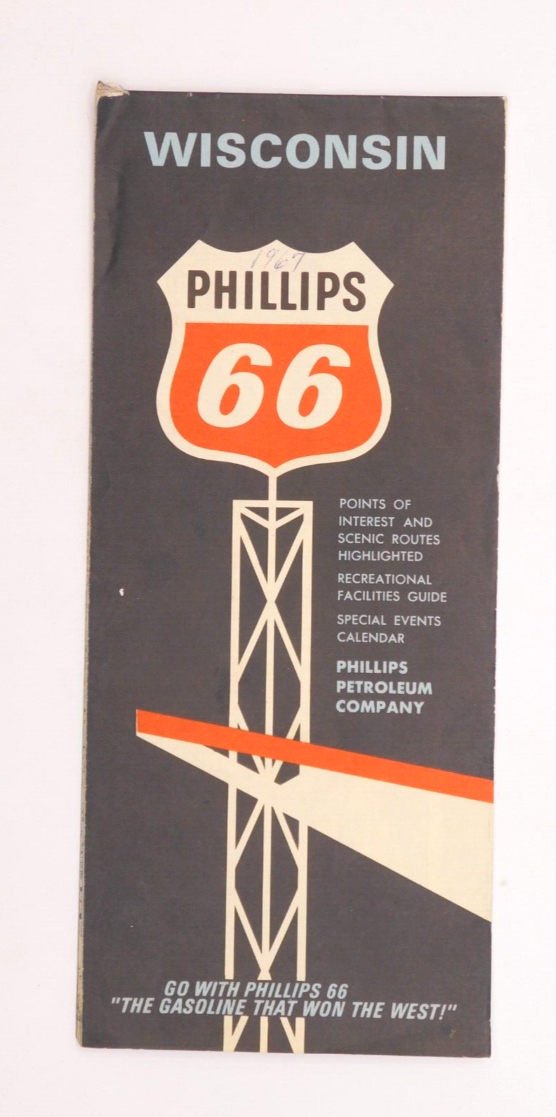 Vintage 1967 Phillips 66 Road Map Wisconsin US State Travel Guide ...