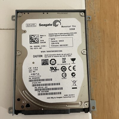 Seagate Momentus Thin 7mm 320GB 7200RPM 2.5" SATA (ST320LT007) HDD ...