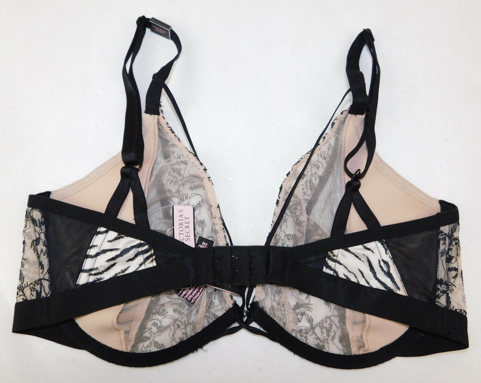Victoria's Secret Size 32C 32D 32DD 32DDD Tiger Black Plunge Bra Very ...