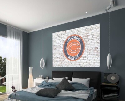 Chicago Bears on Brick Wall Football Art Print NFL Gift POSTER CANVAS ...