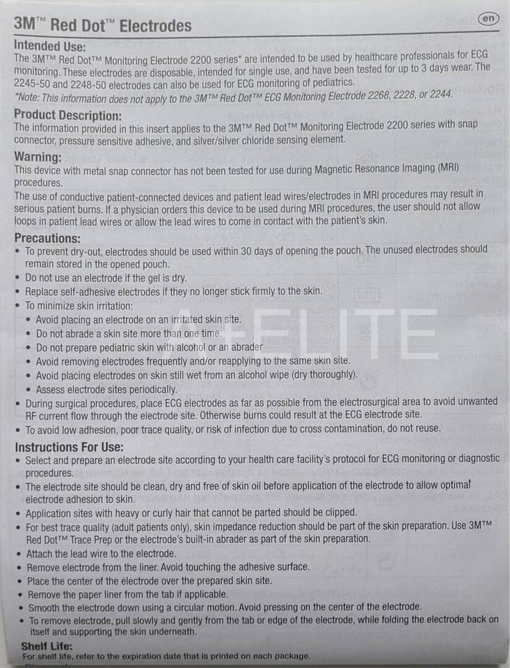 3M 2248-50 RED DOT ECG Monitoring Electrode Pediatric 1.75" 50/BG ...