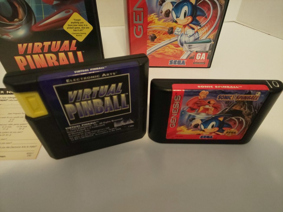 Sonic Spinball + Virtual Pinball (Sega Genesis) 2 GAMES - NICE - FREE ...