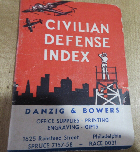 WWII booklet Civilian Defense Index 1942 Danzig Bowers Philadelphia ...