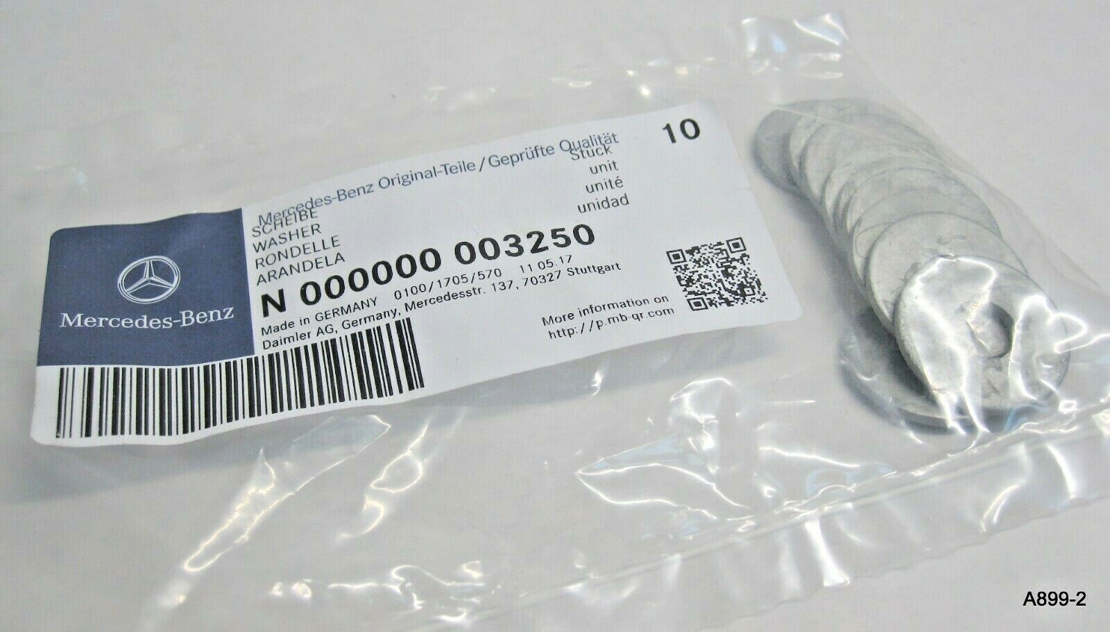 Pack of 10 10pc Genuine OEM Mercedes Washer N 000000 003250 ...
