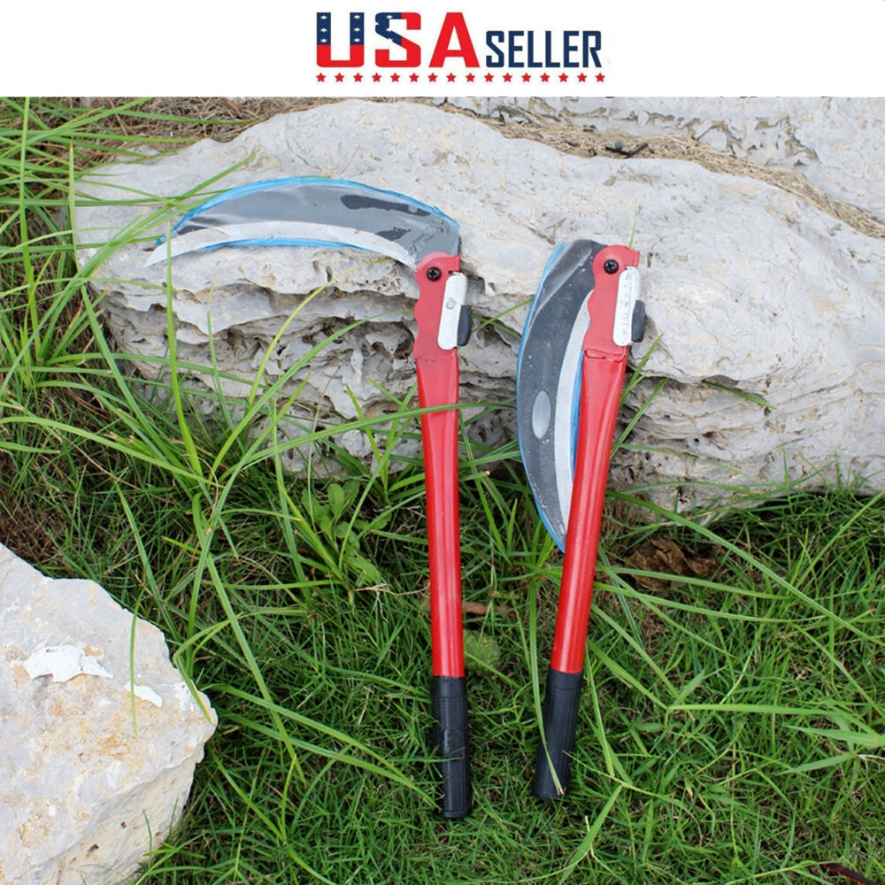16" Folding Sickle Stainless Steel Crops Grass Lawn Weed Cutter ...