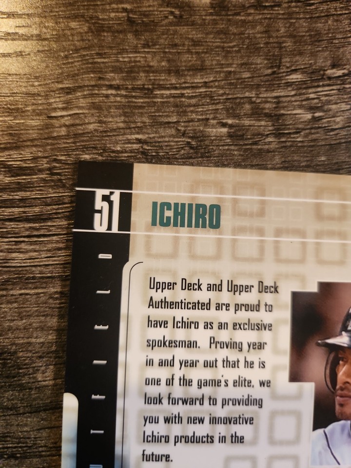 Ichiro Suzuki Upper Deck Seattle Mariners Jumbo Rookie Card, #51, Thank ...