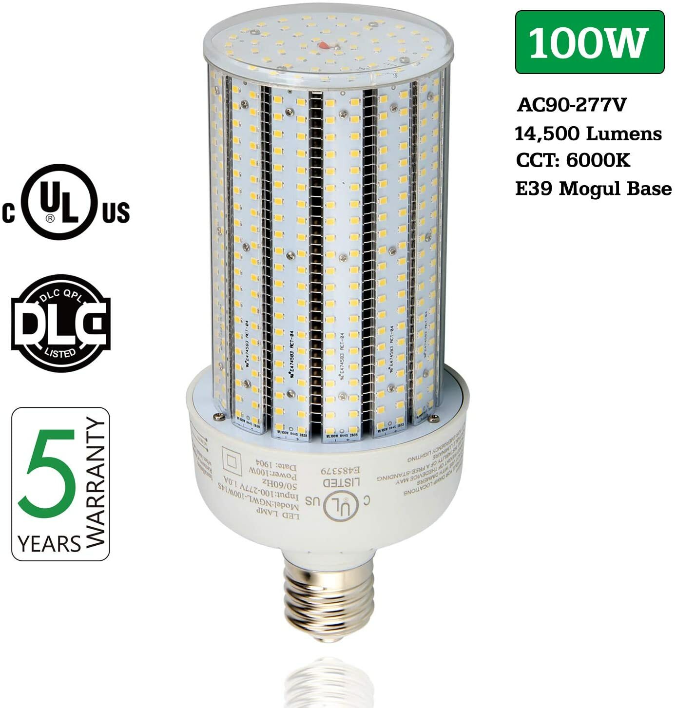 400W MH Parking Lot Shoebox Lights 100W LED Corn Bulb Light Mogul Base ...