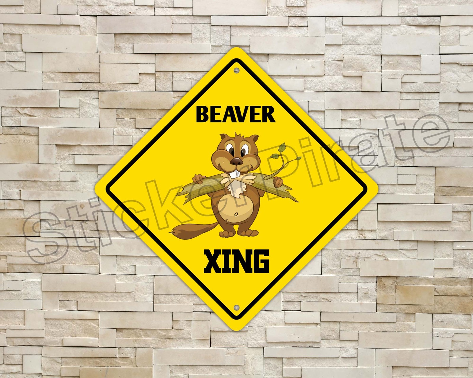 *Aluminum* Beaver Crossing Funny Metal Novelty Sign 12"x12" | eBay