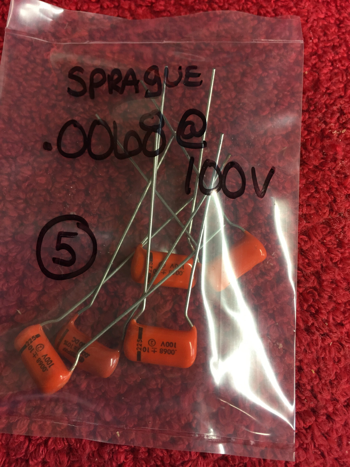 225P .0068MFD 100V SPRAGUE ORANGE DROP CAPS 5 PCS | eBay