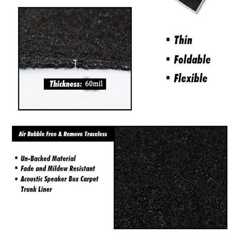 Sub-woofer Speaker Box Carpet Felt Fabric Auto Trunk Liner Upholstery ...