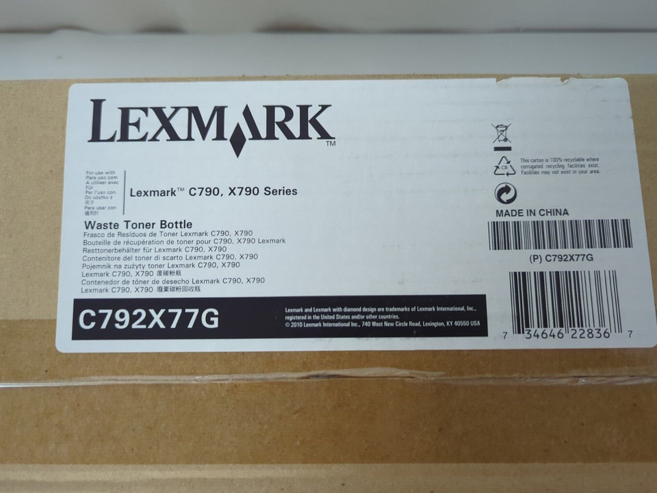 LEXMARK WASTE TONER BOTTLE C792X77G, C790, X790 SERIES | eBay