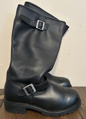 RIDE TECS Men’s Leather Soft Toe Engineer Biker Boots Black Size 10M | eBay