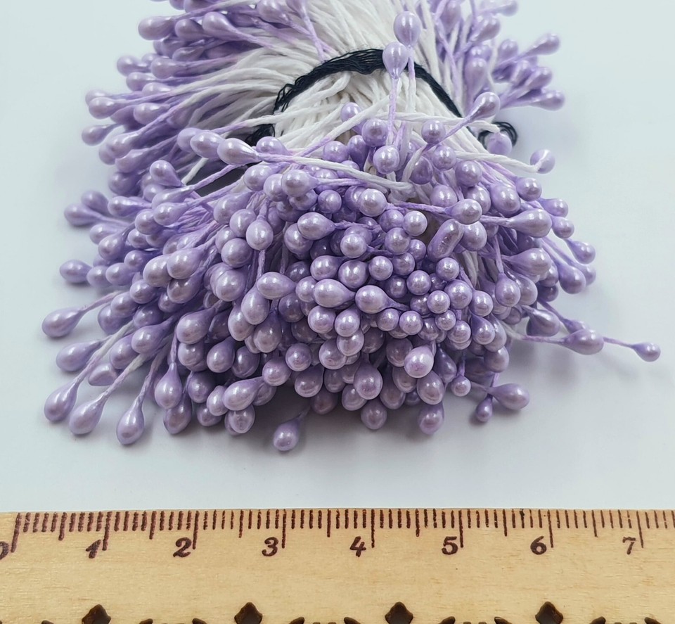 290 Double Heads Artificial Pearl Flower Stamens 3mm Craft Wedding Cake ...