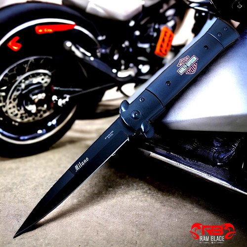 Black Harley Davidson Tactical Spring Assisted Open Blade Folding ...