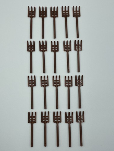 LEGO Lot of 20 Reddish Brown New Minifigure Utensil Pitchfork Farm Riot ...