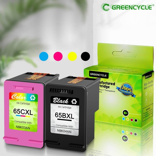 65XL Black Color Ink Cartridge For HP Deskjet 3700 2652 2655 3752 ENVY ...
