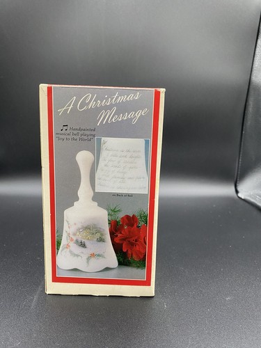 Fenton Signed Glass Hand Painted Musical Bell Wind Up A Christmas ...