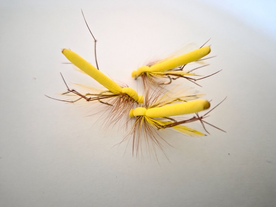 3 Yellow Foam Daddy Longlegs Fly Fishing Dry Trout Flies | eBay UK