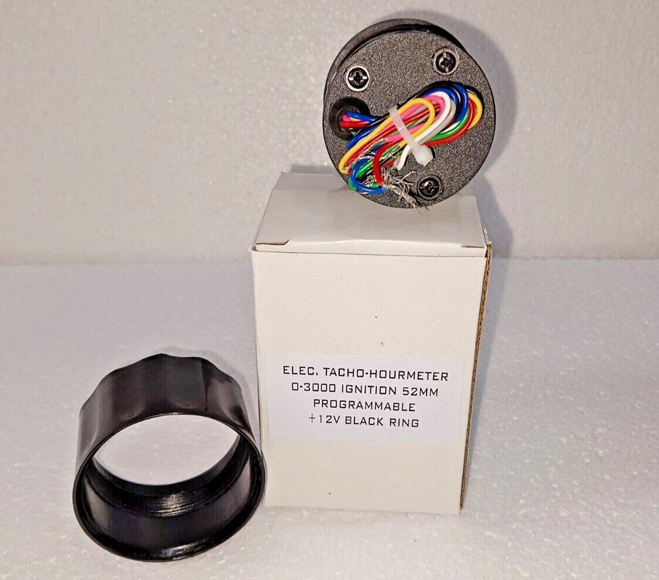 Tachometer/Hourmeter 0-3000 RPM Ignition Coil Signal Gauge Bezel +12V ...