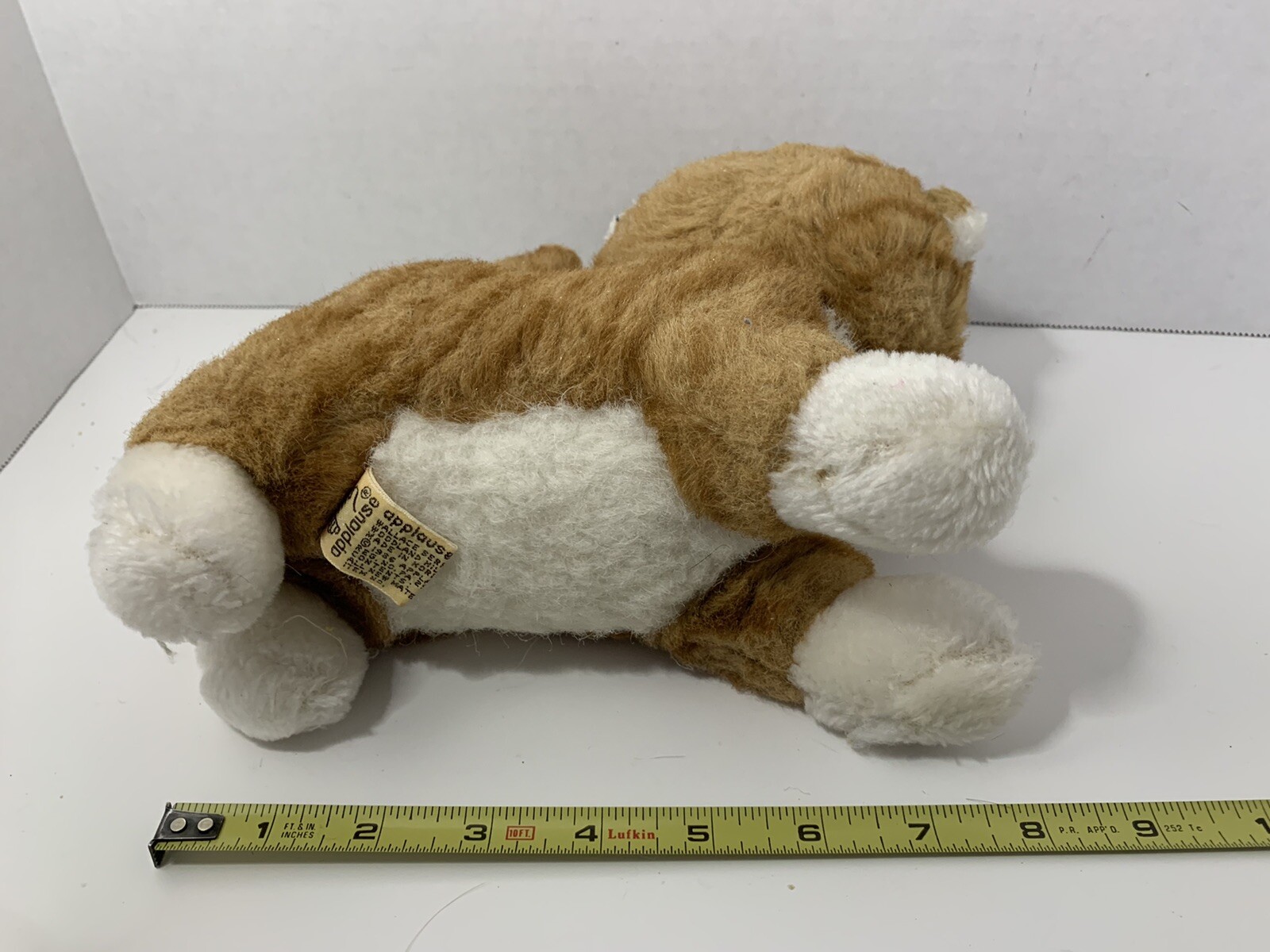Applause vintage plush 1986 orange tan white striped tabby cat kitten ...